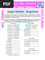50 Ejemplos de Anagramas | PDF