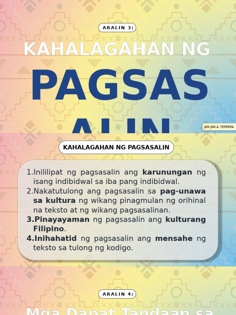 Aralin 3, 4, 5, at 6 | PDF