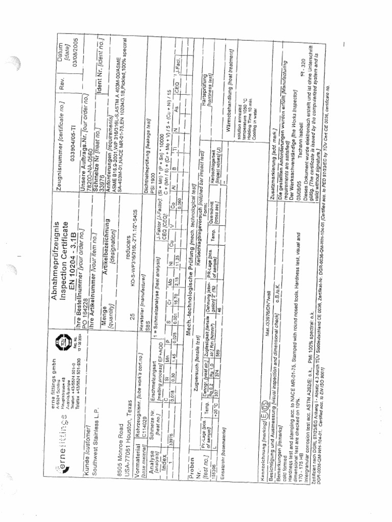 Secc. 4 Material Test Report Parte 1 | PDF
