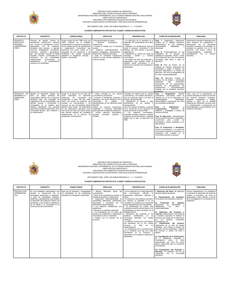 Tema 2 - Planes Programas y Proyectos | PDF | Enseñando | Maestros