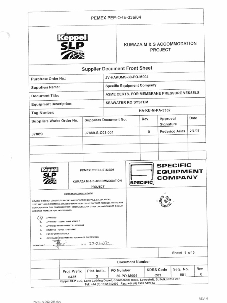 Secc. 4 Asme Cert. For Membrane Pressure Vessels Parte 1 | PDF