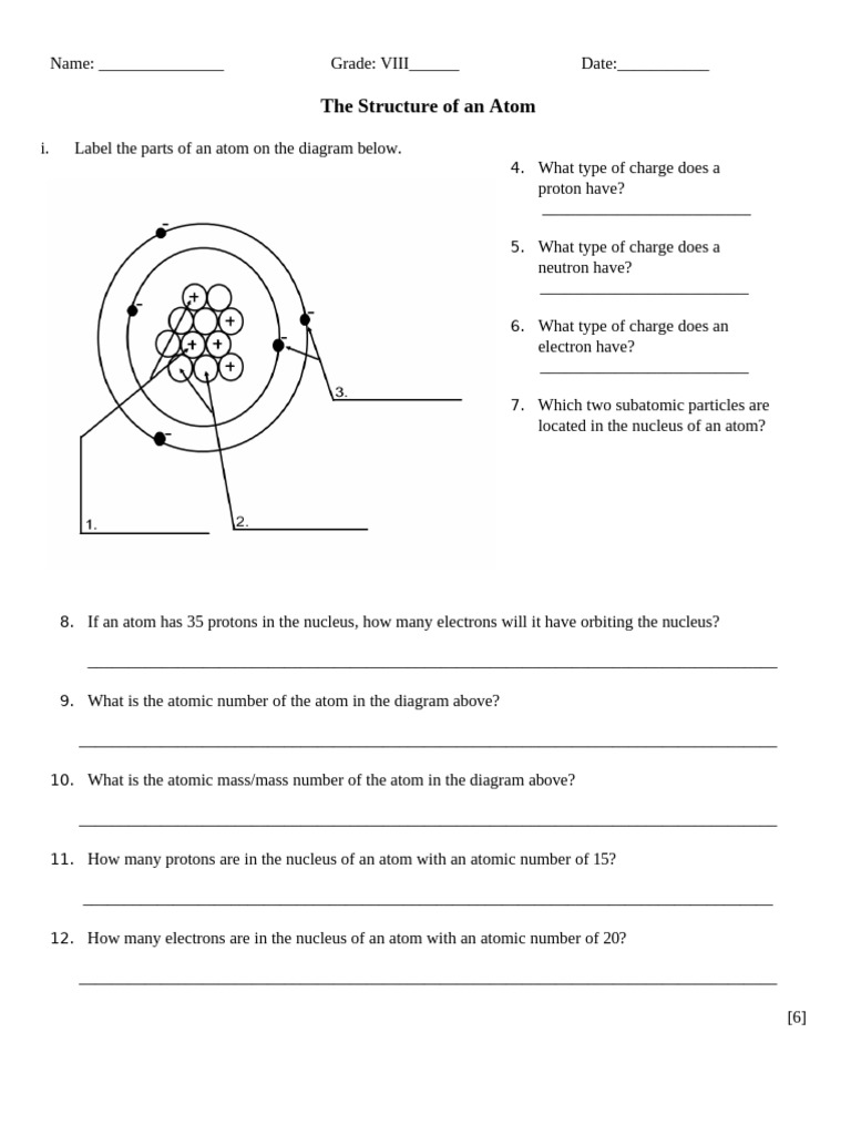Atoms Family Math Challenge Worksheet | PDF | Atoms | Atomic Nucleus