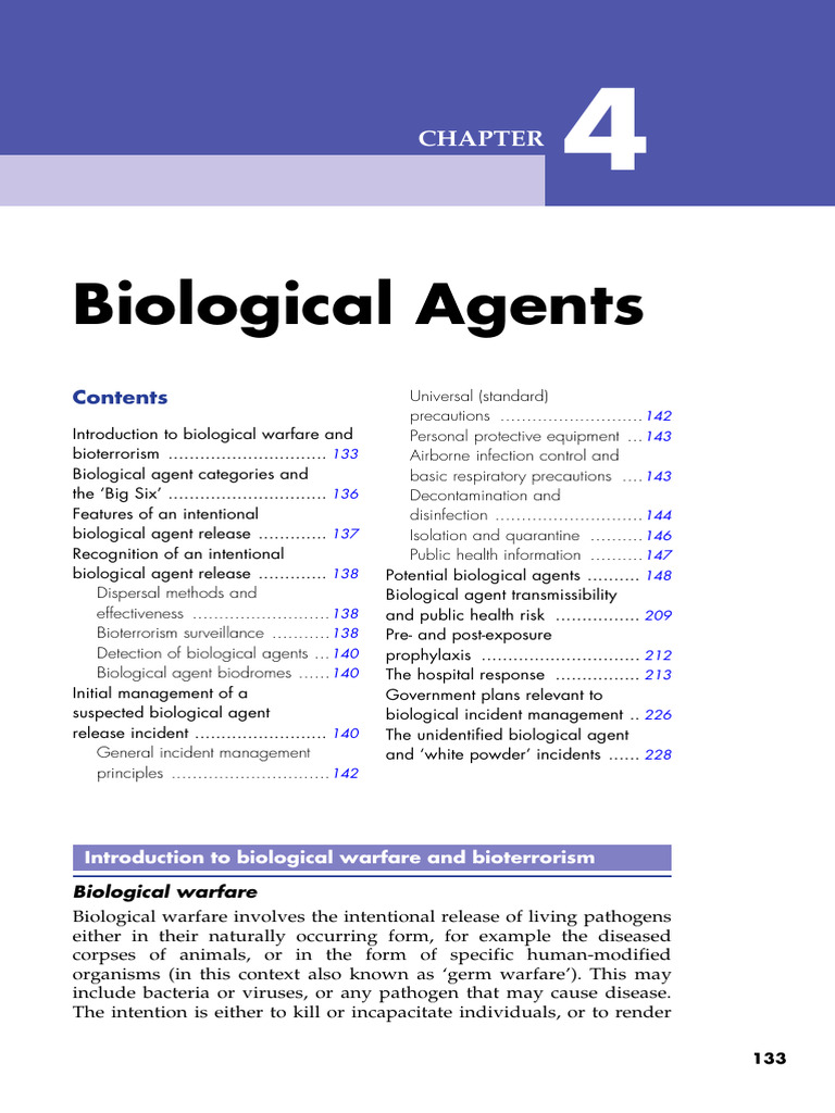BIOLOGICAL WRFARE AGENTS | PDF | Biological Warfare | Bioterrorism