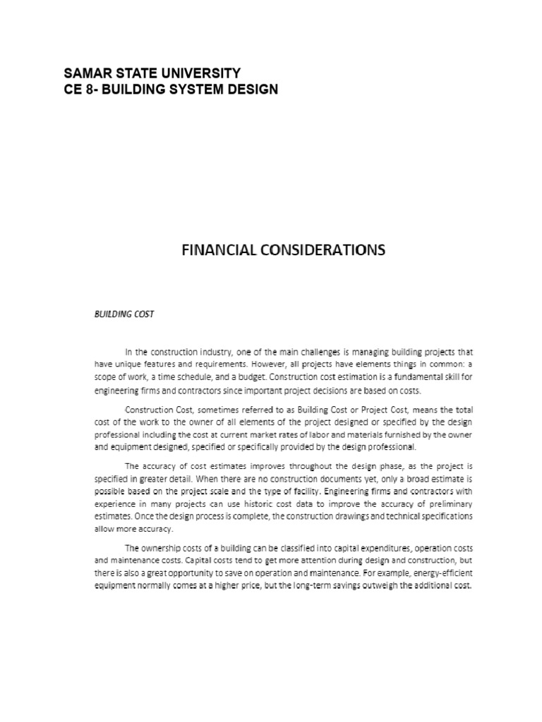 Ce 8 Financial Consideration | PDF