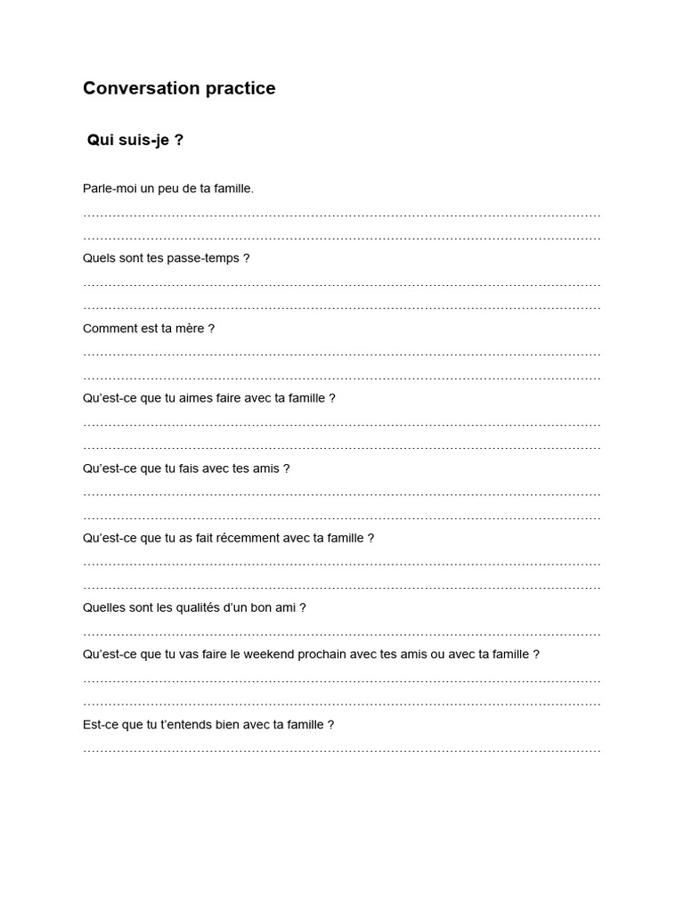 Form 5 Conversation Practice 1 | PDF