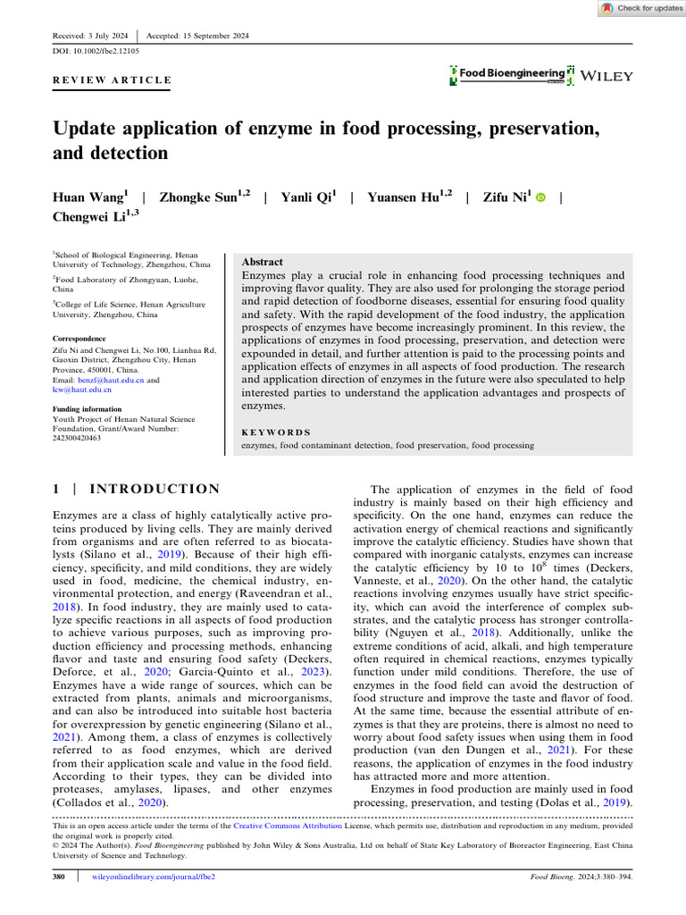 Enzyme Applications in Food Processing | PDF | Elisa | Biosensor