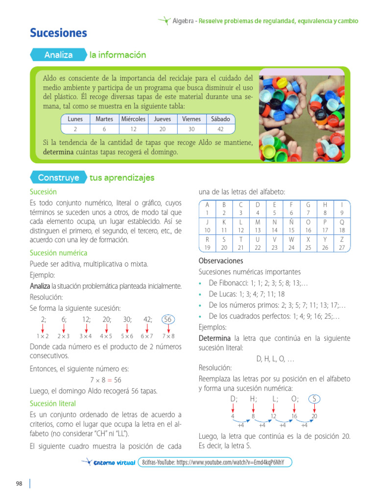 Sucesion y Progresion | PDF | Secuencia | Matemática Elemental