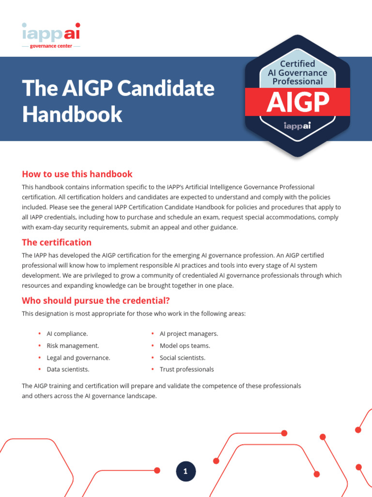 AIGP Certification Handbook Overview | PDF | Artificial Intelligence | Intelligence (AI) & Semantics