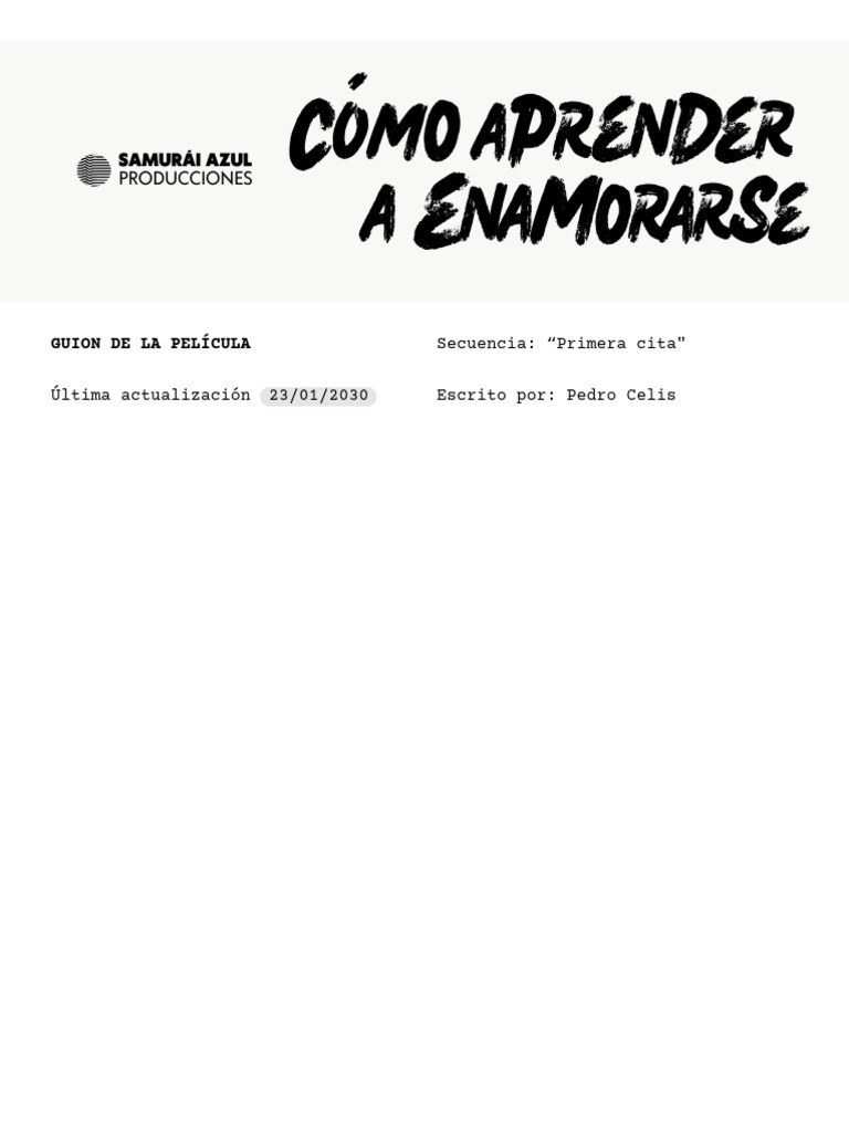 Documento de Guion de Cine y Televisión Estilo Agnóstico Blanco y Negro ...
