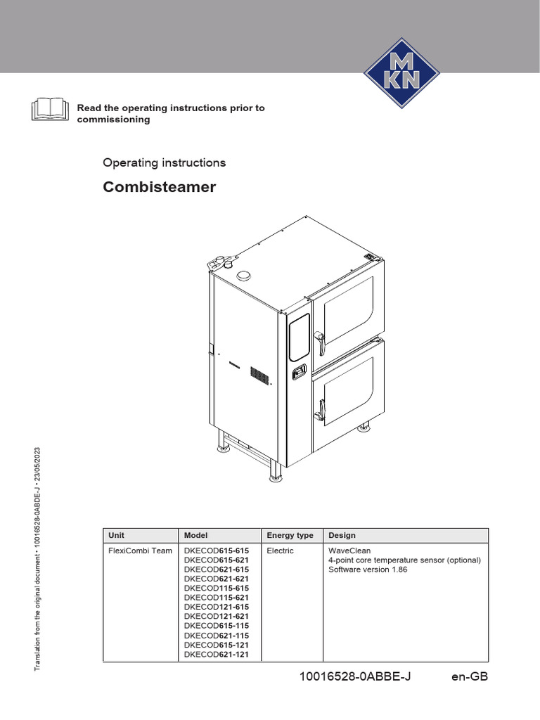 Combisteamer Operating Instructions Guide | PDF | Fires | Cooking
