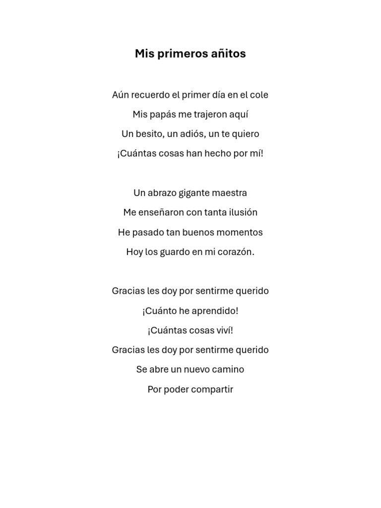Mis Primeros Añitos: Recuerdos y Gratitud | PDF