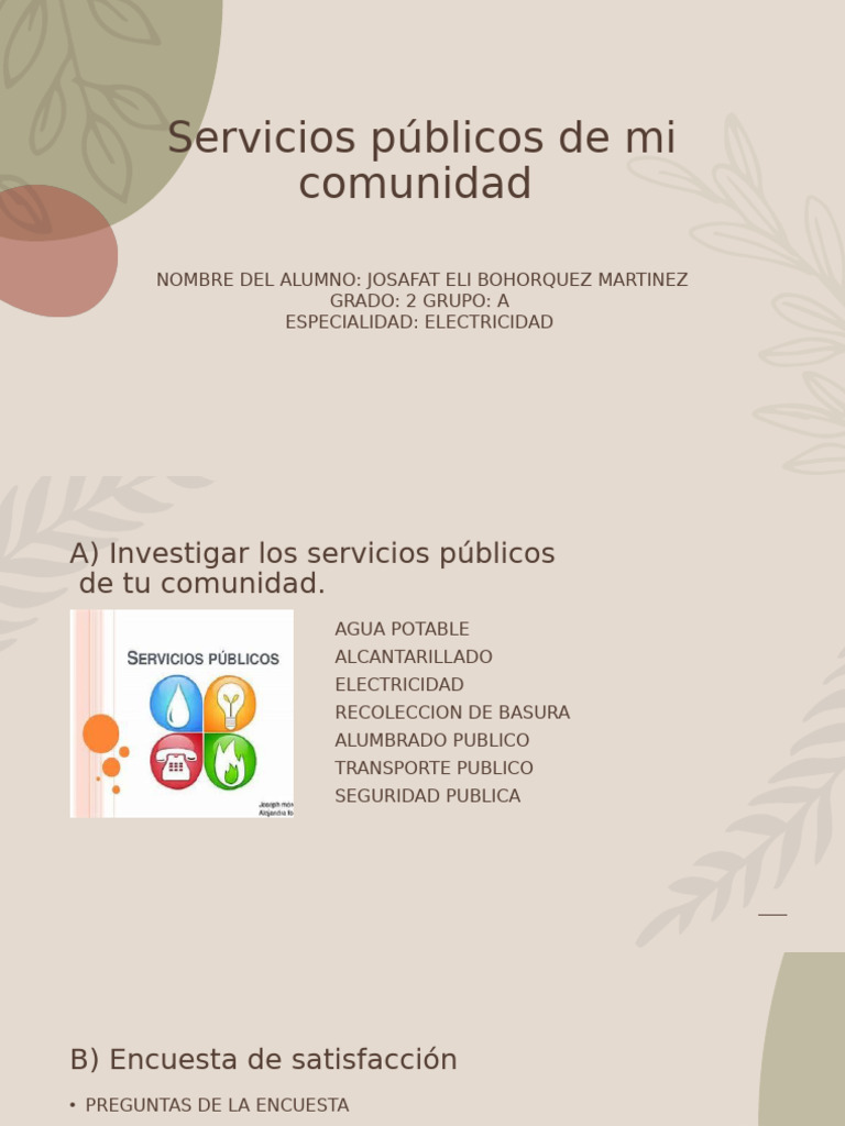 Servicios Públicos en Mi Comunidad | PDF | Residuos | Agua
