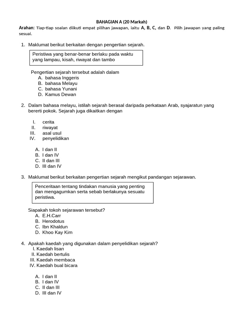 Soalan Dan Skema Sej T2 AR2 | PDF