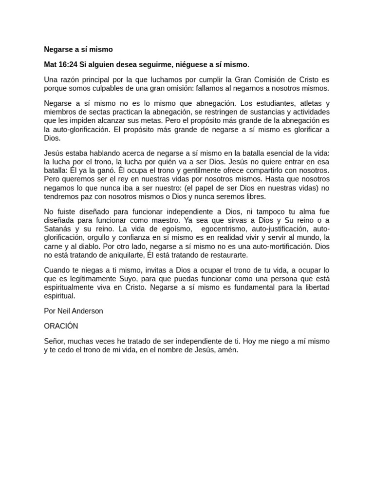 Significado de negarse a sí mismo | PDF