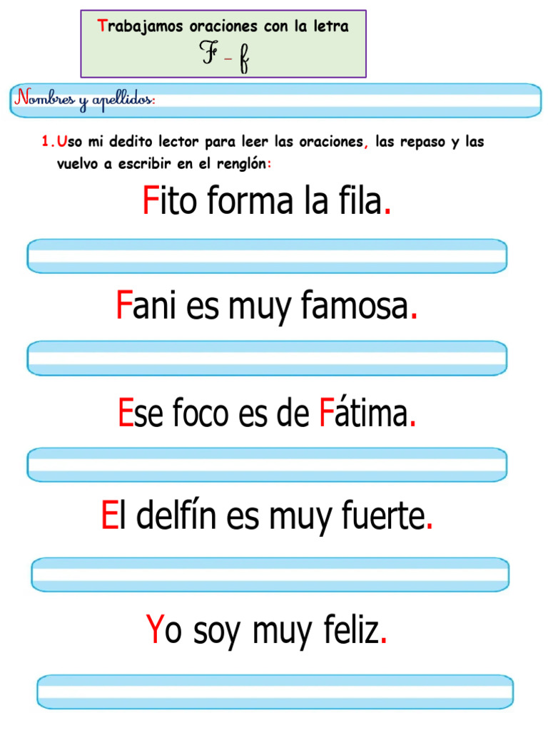 Separata de Oraciones Con F | PDF