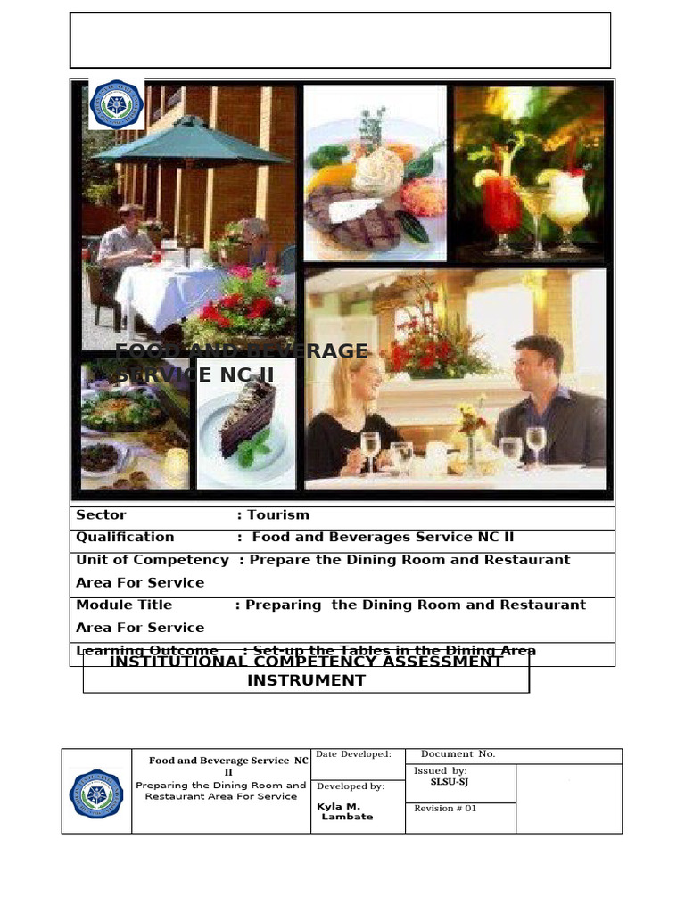 CBLM Institutional Kailambate | PDF | Tableware | Restaurants