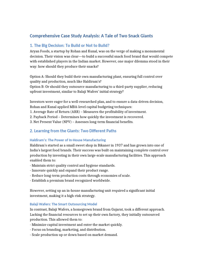 Comprehensive Capital Budgeting Case Study | PDF | Net Present Value ...