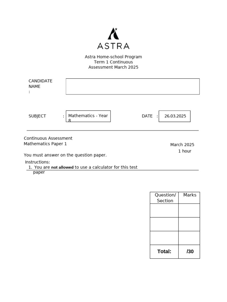 10th Grade Math Assessment Paper | PDF | Numbers | Prime Number