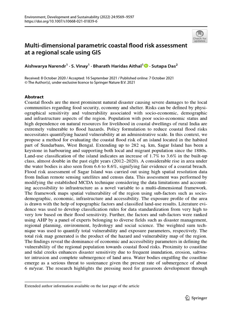 Multi-Dimensional Parametric Coastal Flood Risk Assessment at A ...