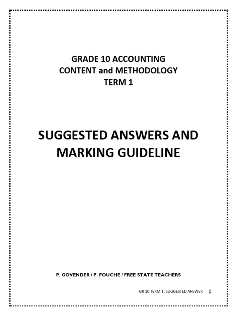 Grade 10 Accounting Term 1 Guide | PDF | Debits And Credits | Financial ...