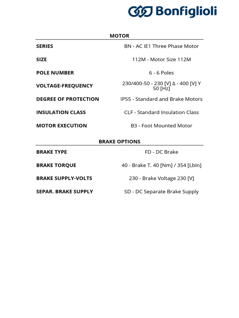 112M 6-Pole AC Motor Specifications | PDF