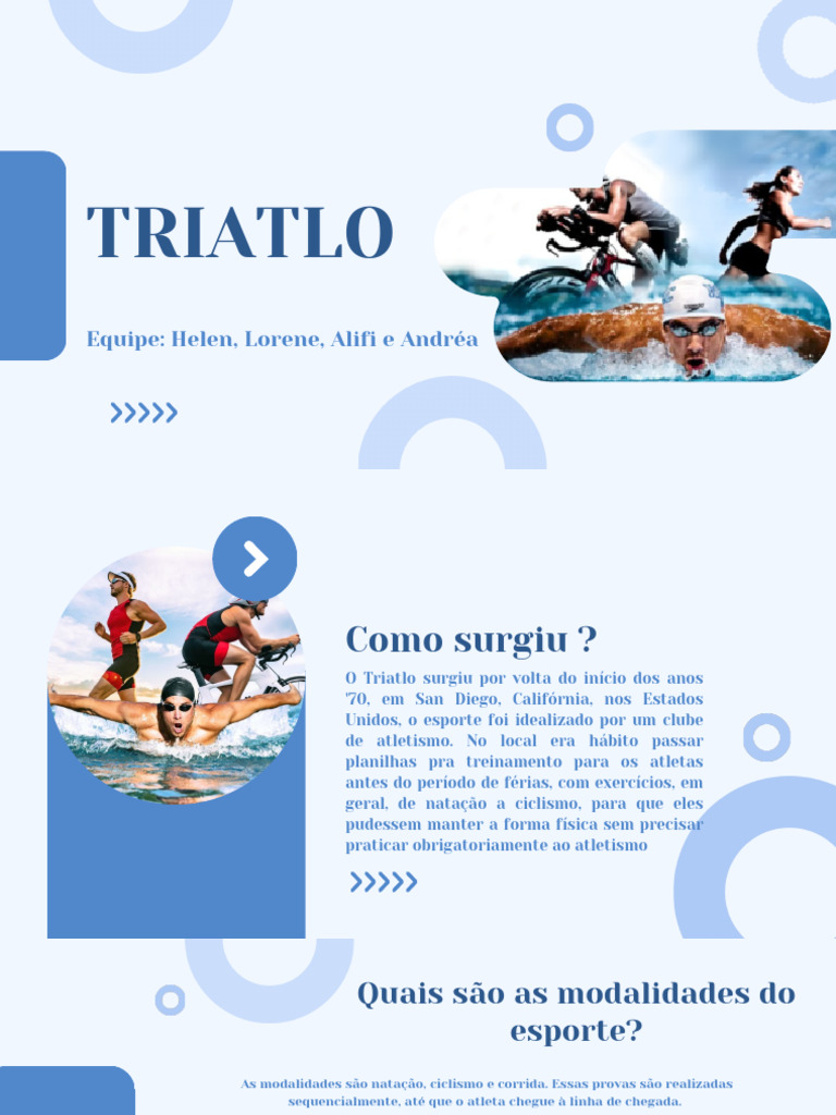 História e Modalidades do Triatlo | PDF | Triatlo | Atletismo (esporte)