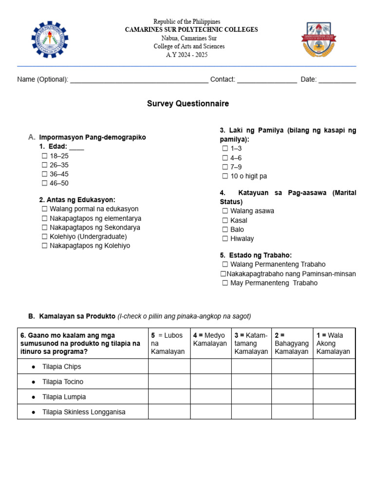 Kopya NG PostEvent QUESTIONNAIRE - Partipants | PDF