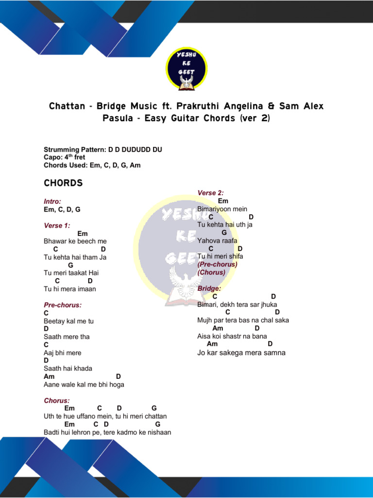 Chattan Lyrics and Guitar Chords | PDF