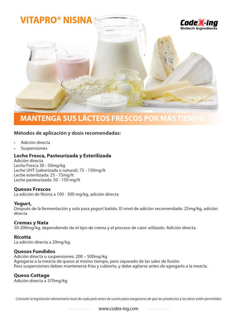 Uso de Nisina en Lácteos | PDF