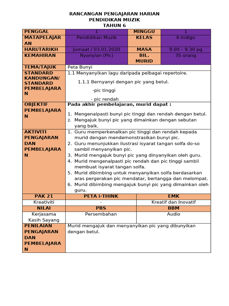 RPH MZ TAHUN 6-Edited | PDF