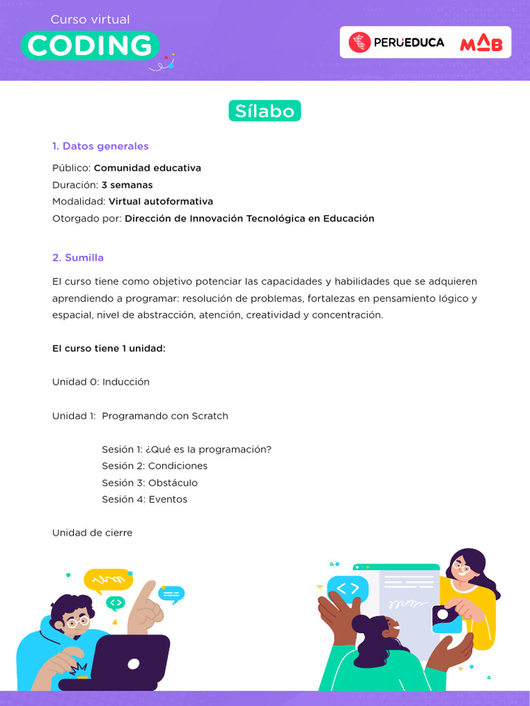 Silabo CODING | PDF | Scratch (lenguaje de programación) | Cuestionario
