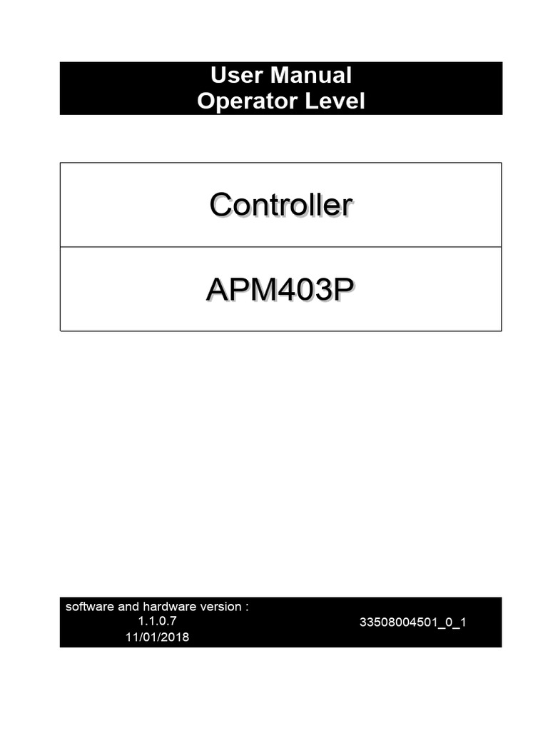 APM403 User Manual - EN | PDF | Manufactured Goods | Electrical Engineering