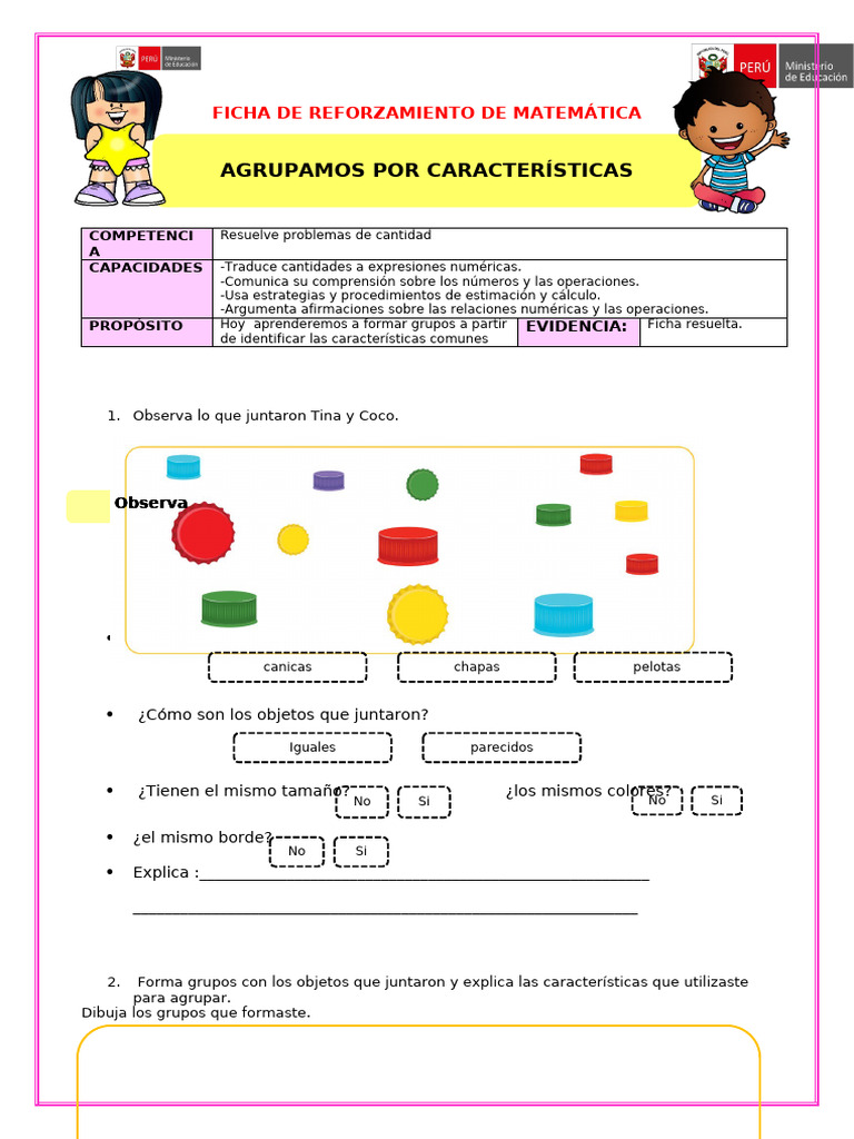 Reforzamiento Mat Agrupamos Por Caracteristicas | PDF