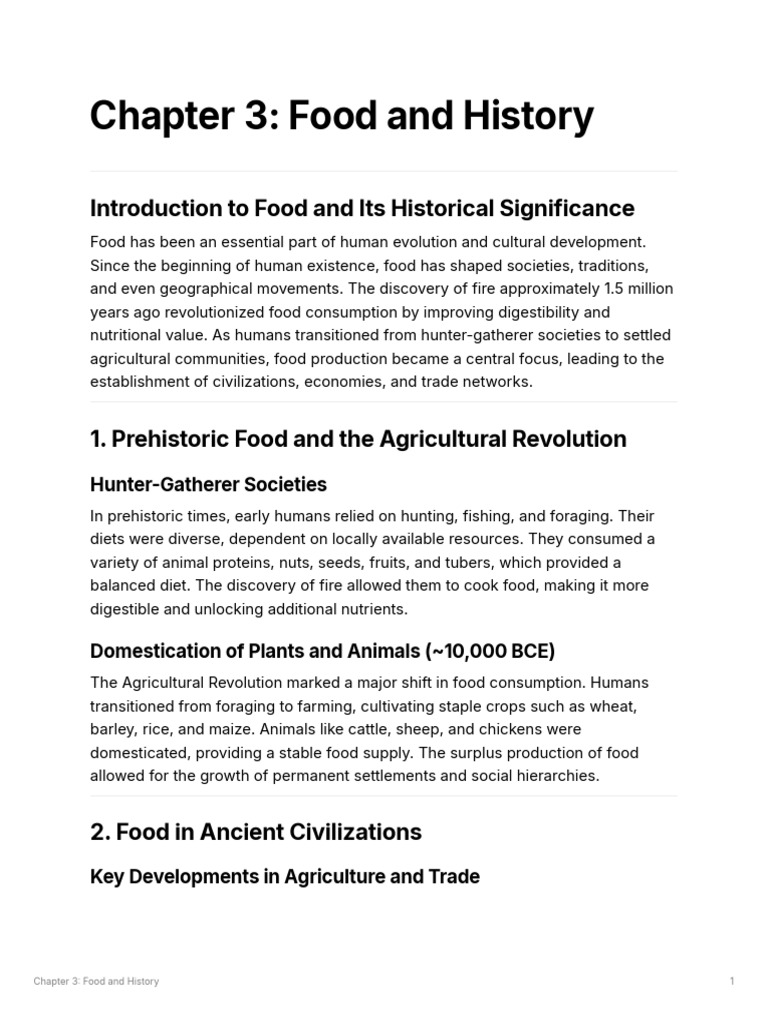 Historical Evolution of Food Cultures | PDF | Indian Cuisine | Agriculture