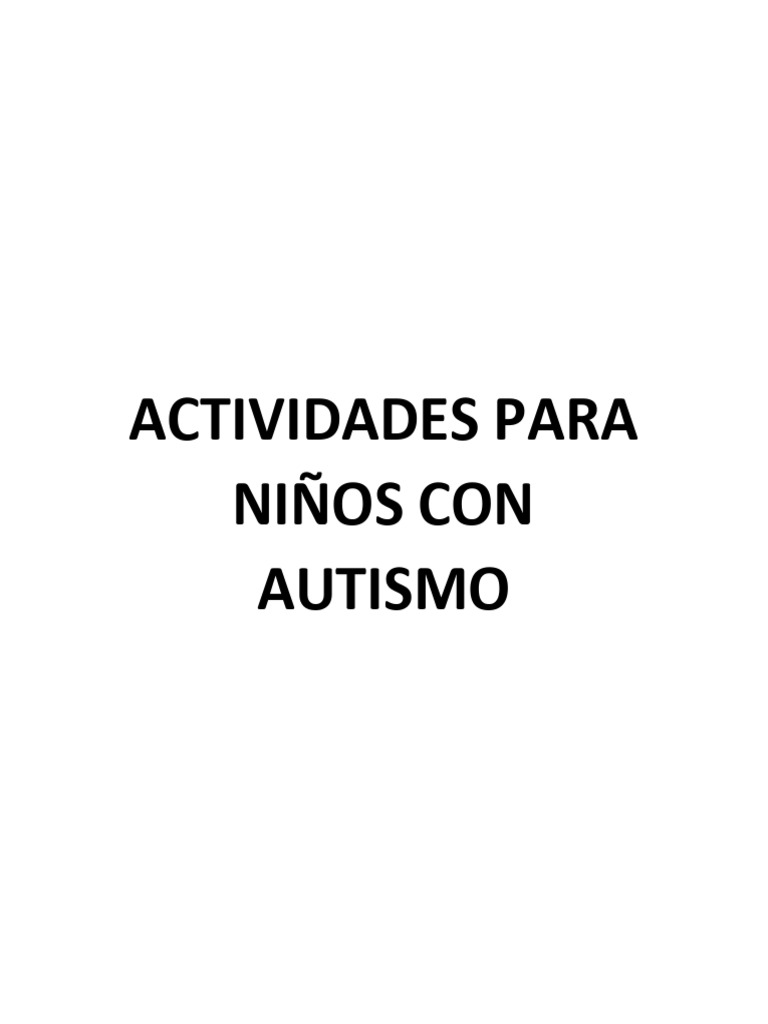 Actividades Creativas para Niños con Autismo | PDF