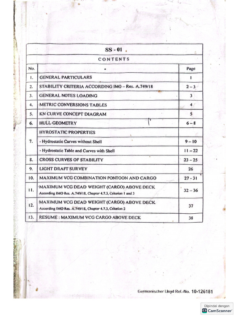 Hydrostatic Table BG. SS 01 | PDF