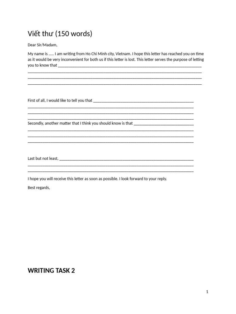 Template For Writing V1 STUDENT VERSION | PDF