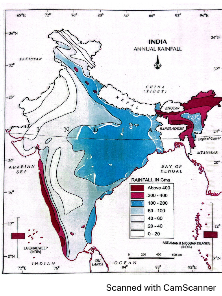 MAP - 1 - Annual Rainfall Map SOCIAL SCIENCE IX 29 11 2024 | PDF