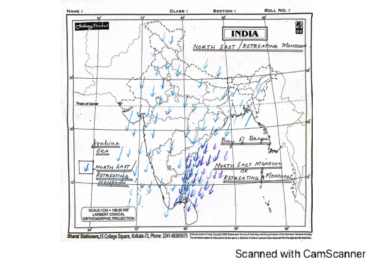MAP - 3 - Retreating Monsoon SOCIAL SCIENCE IX 29 11 2024 | PDF