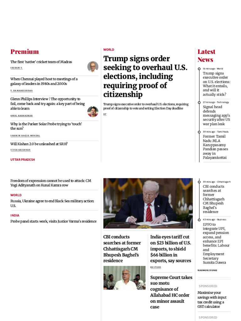 Breaking News Today, Top Headlines, Live Updates - The Hindu | PDF