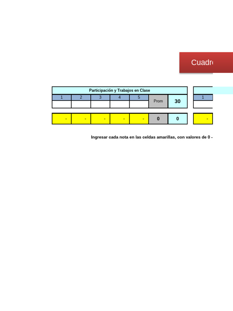 Cuadro de Notas Personales | PDF