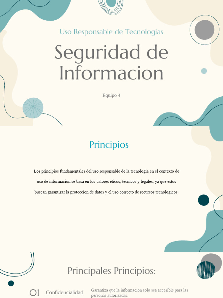 Equipo 4 Uso Responsable de Tecnologias, Seguridad de Informacion | PDF ...