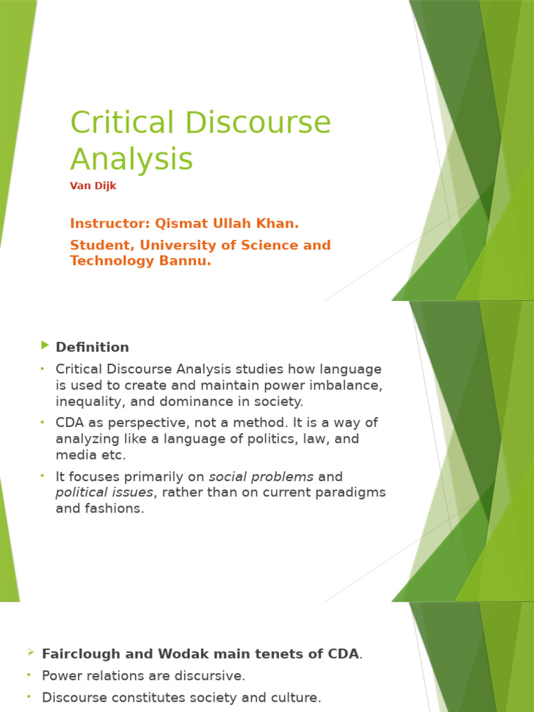 Critical Discourse Analysis by Van Dijk Model | PDF | Human Communication | Social Psychology