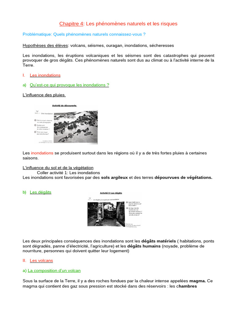 Phénomènes naturels et risques associés | PDF | Volcan | Types d ...