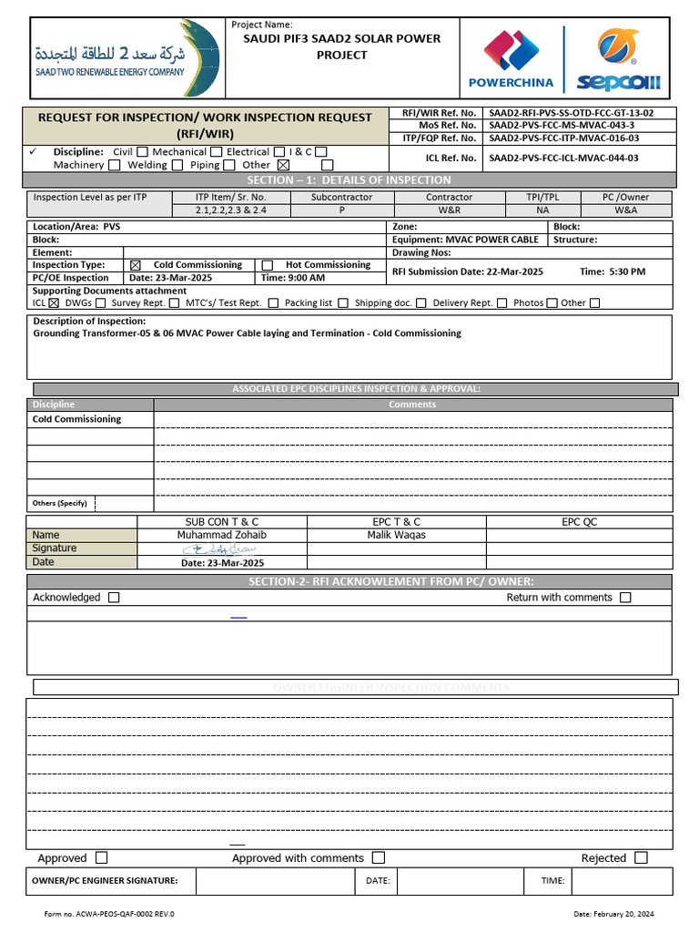 Saad2 Rfi Pvs Ss Otd FCC GT 13 02 | PDF