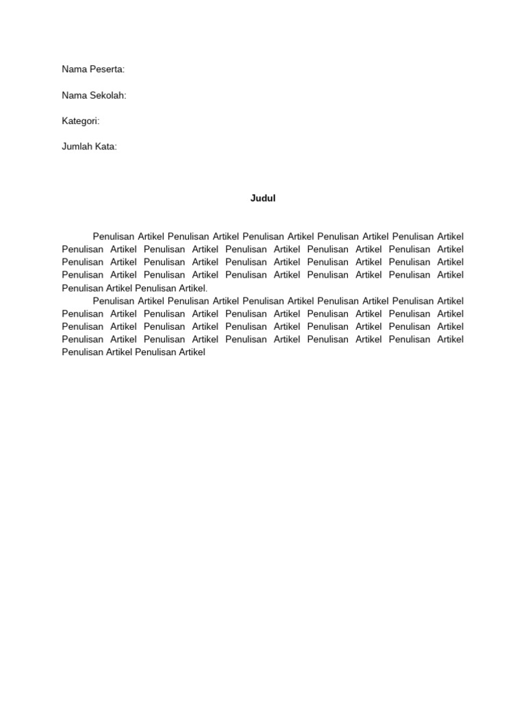 Format Penulisan Artikel | PDF