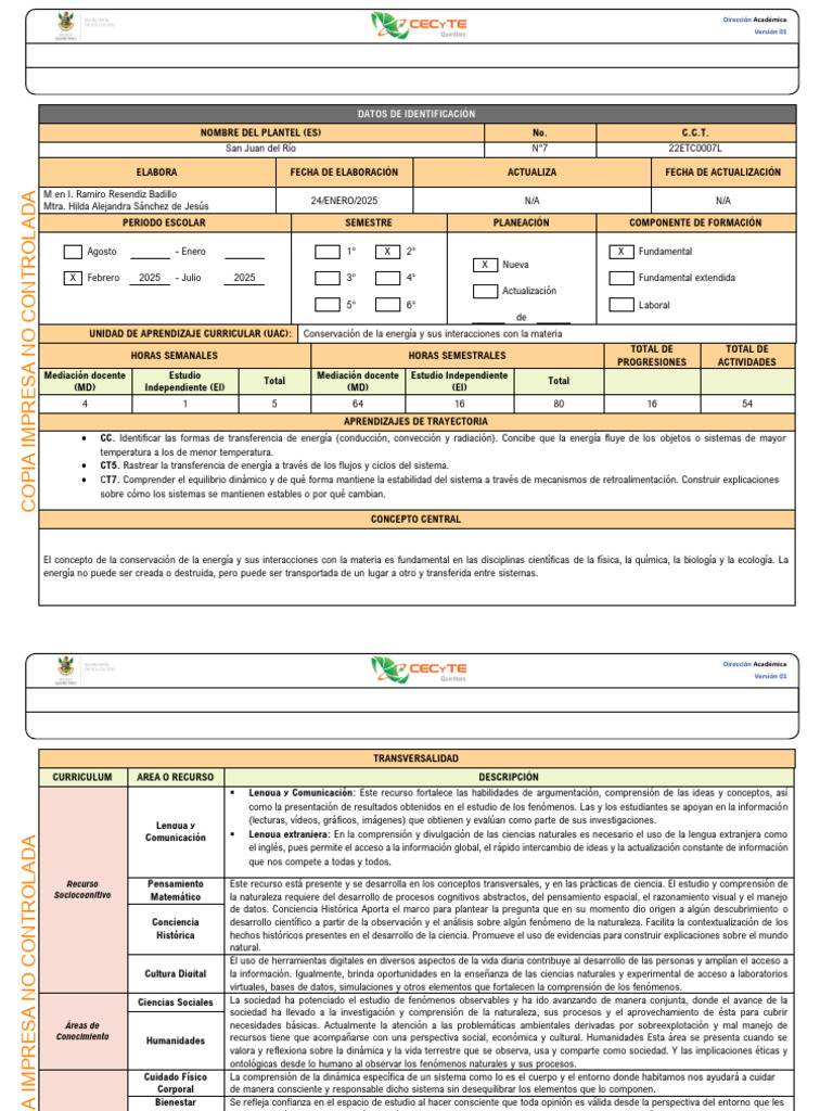 PL07 - Conservación de La Energía y Sus Interacciones Con La Materia ...