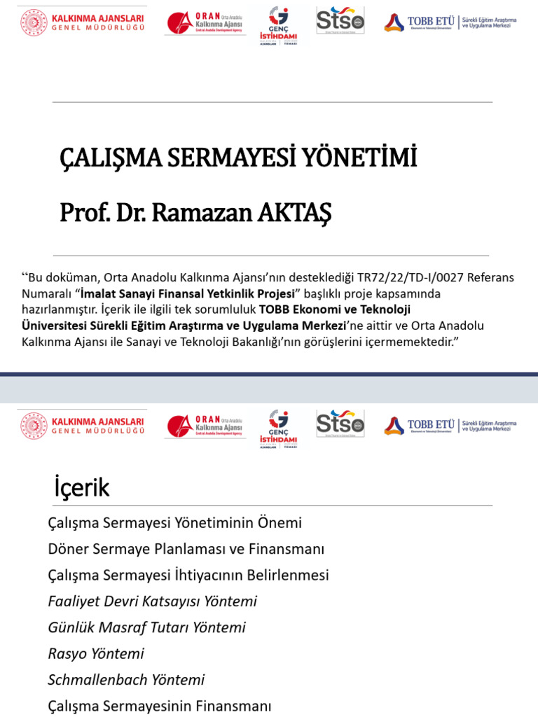 İşletme Sermayesi Ve Nakit Yönetimi | PDF