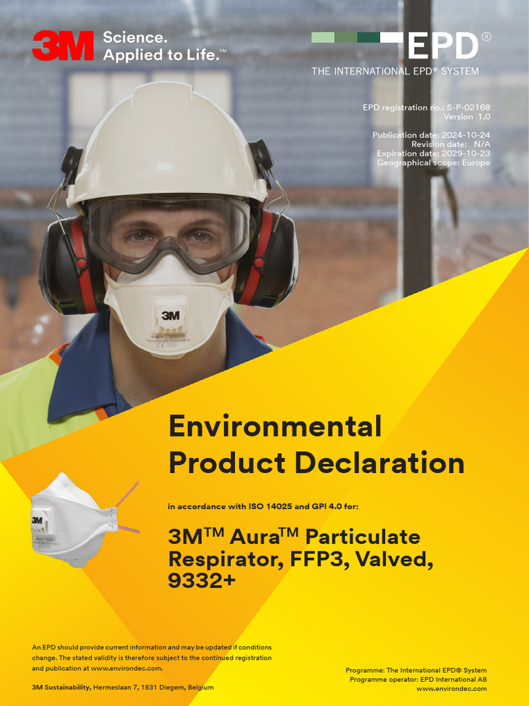 3M - EPD For Aura Brand Valved Particulate Respirator | PDF | Life Cycle Assessment