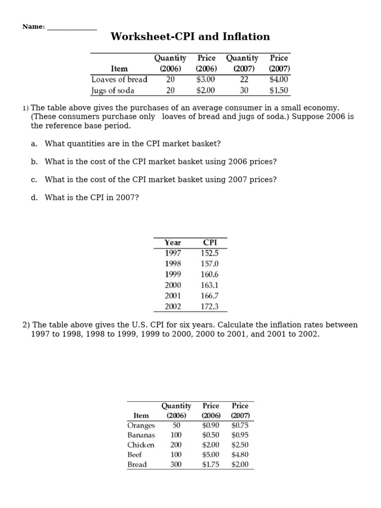 @Assignment-CPI and Inflation | PDF